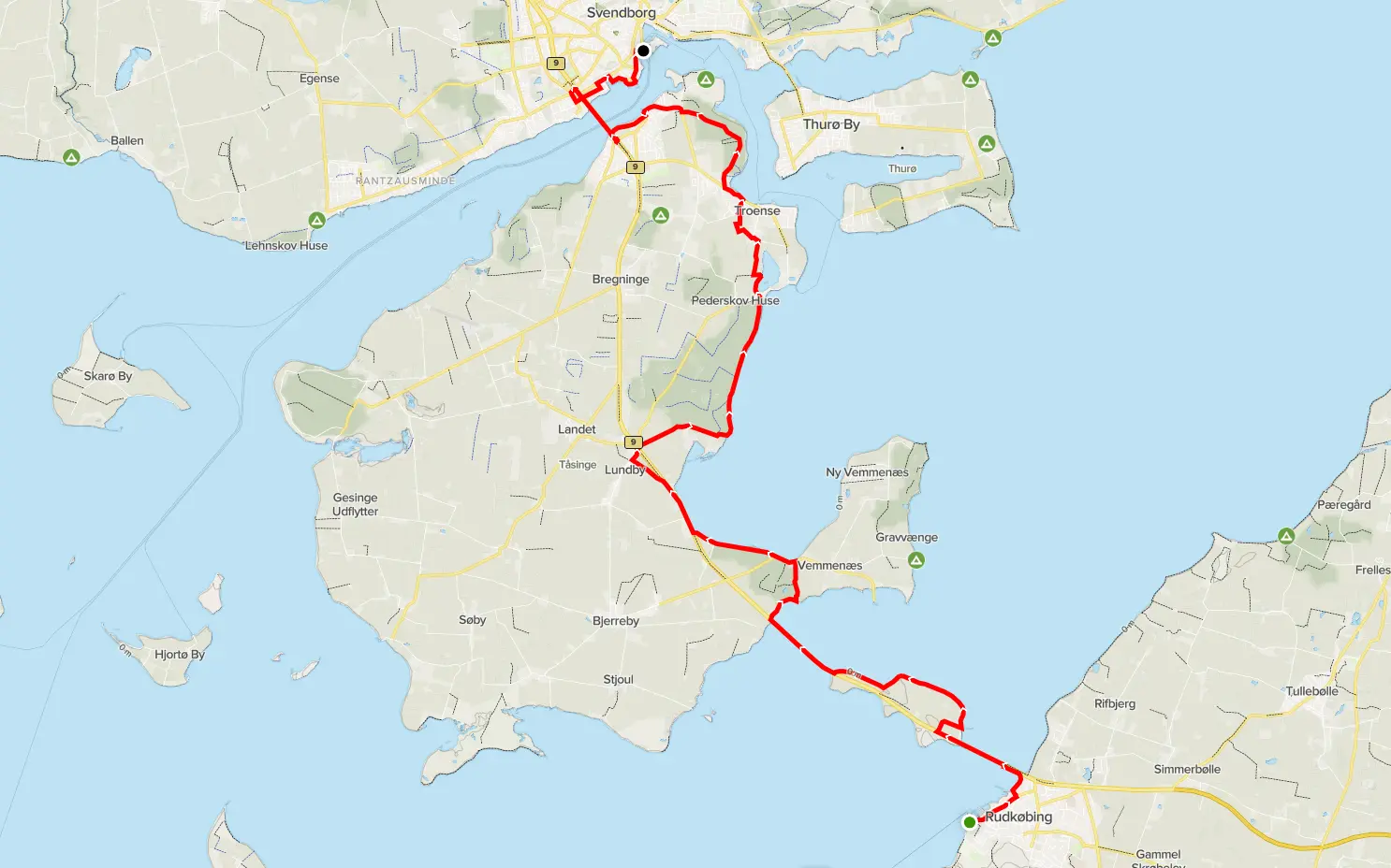 Øhavsstien - Kort over vandreruter på sydfyn!