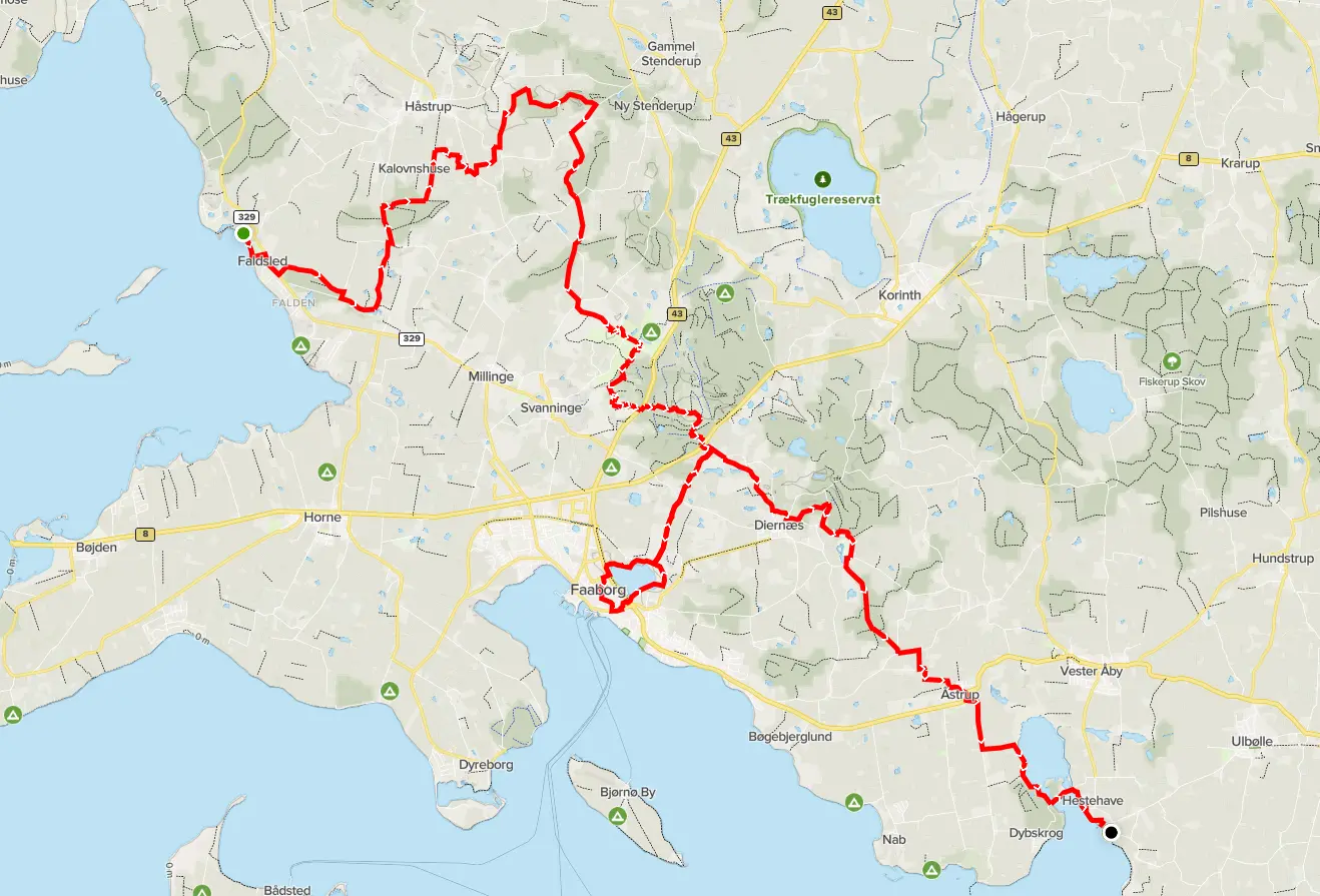 Øhavsstien - Kort over vandreruter på sydfyn!
