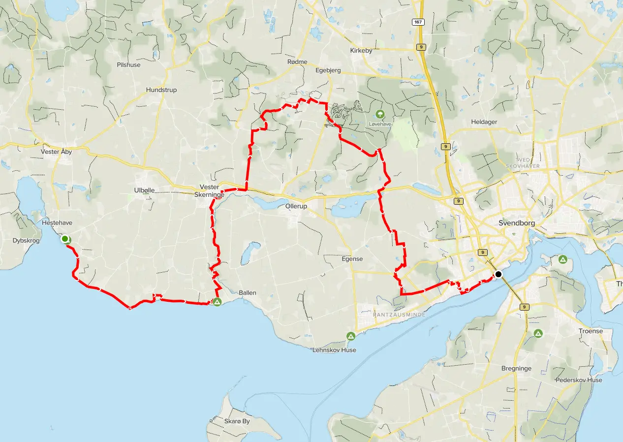 Øhavsstien - Kort over vandreruter på sydfyn!