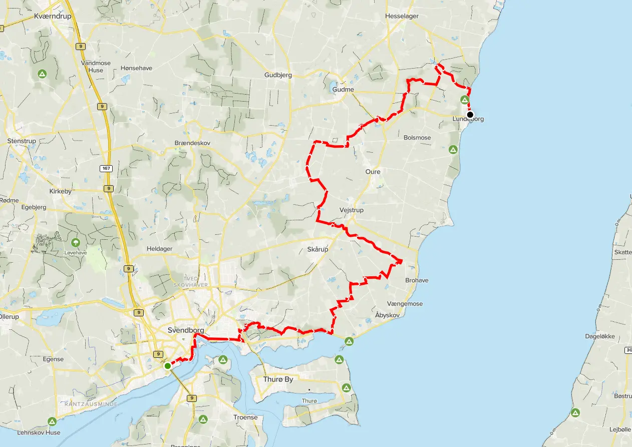 Øhavsstien - Kort over vandreruter på sydfyn!